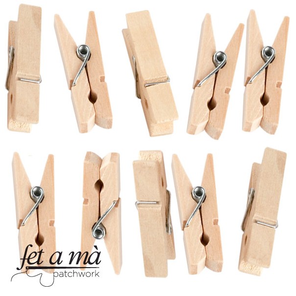 Mini pinzas de madera de haya
