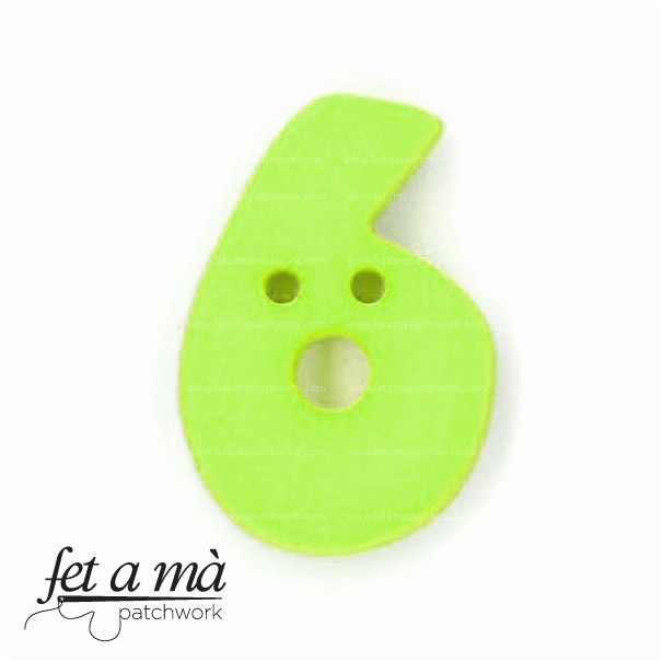 Botón número 6 verde