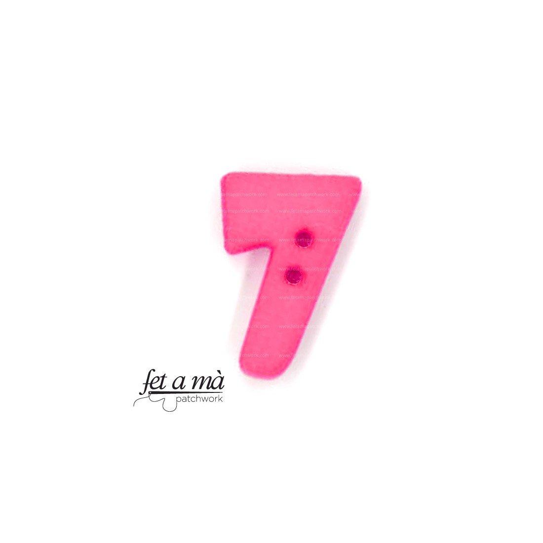 Botón número 7 fucsia