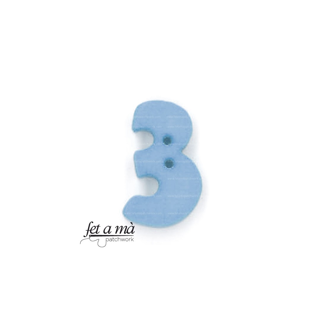Botón número 3 azul
