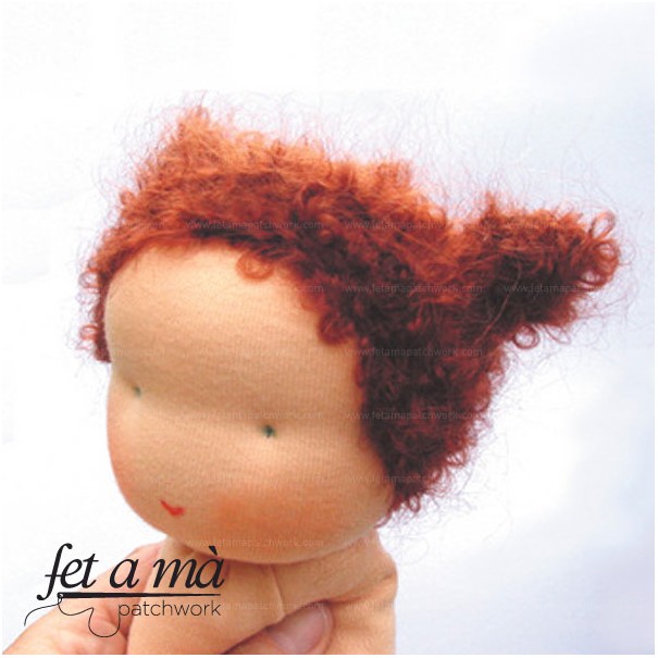 Pelo de lana pelirojo para muñecos